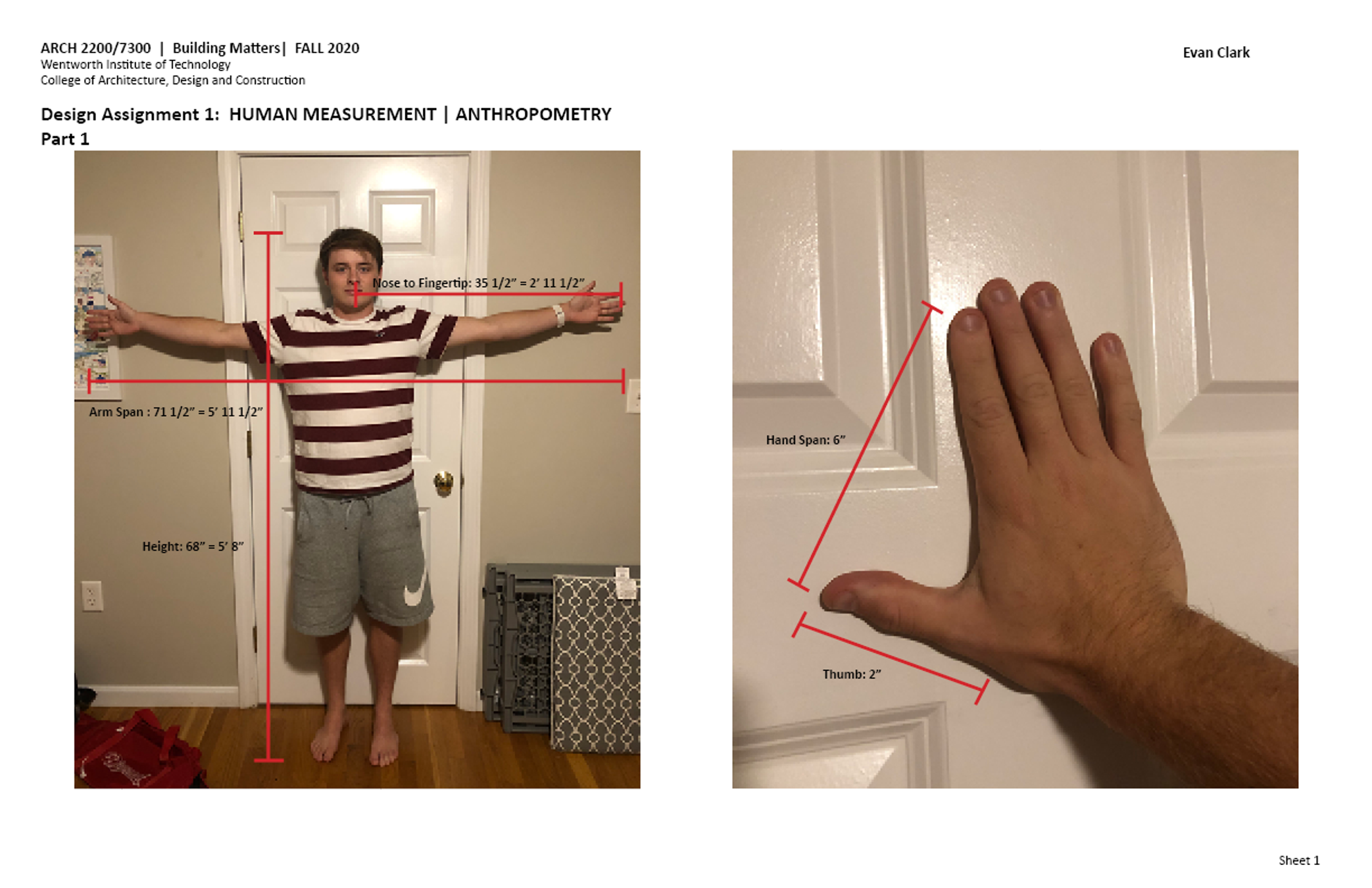 Anthropometry Assignment | Wentworth Institute of Technology